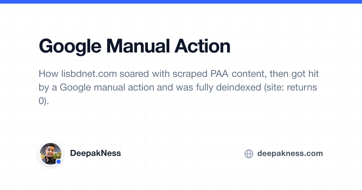 Google Manual Action | DeepakNess
