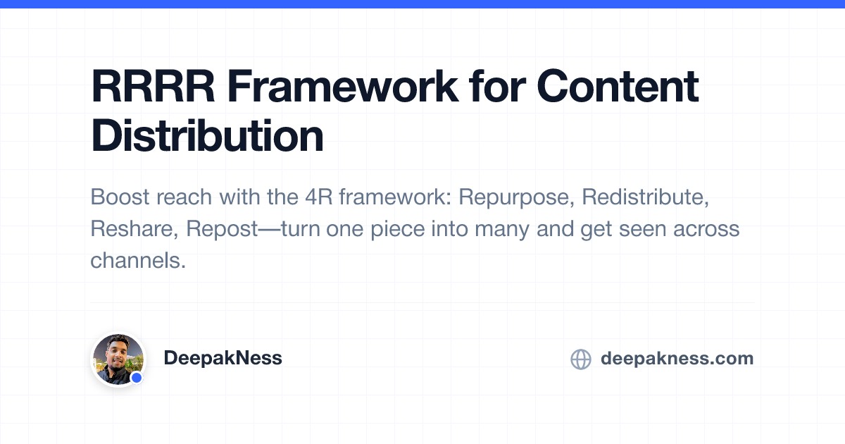 RRRR Framework for Content Distribution | DeepakNess